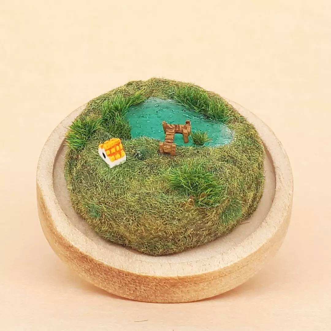Miniature Pier Diorama. House With Miniature Lake. Unique Handmade ...