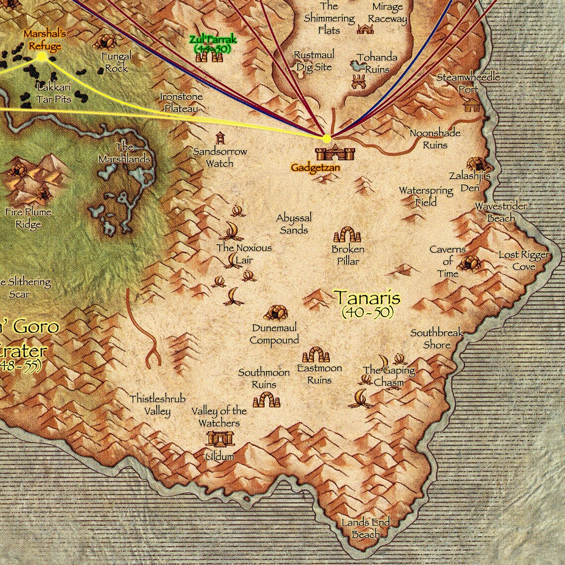 Wow Classic Map of Azeroth Huge World of Warcraft Canvas - Etsy