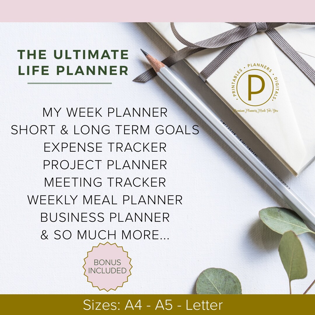 The Ultimate Life Planner, Organize Your Life Planner, Goals Organizer ...