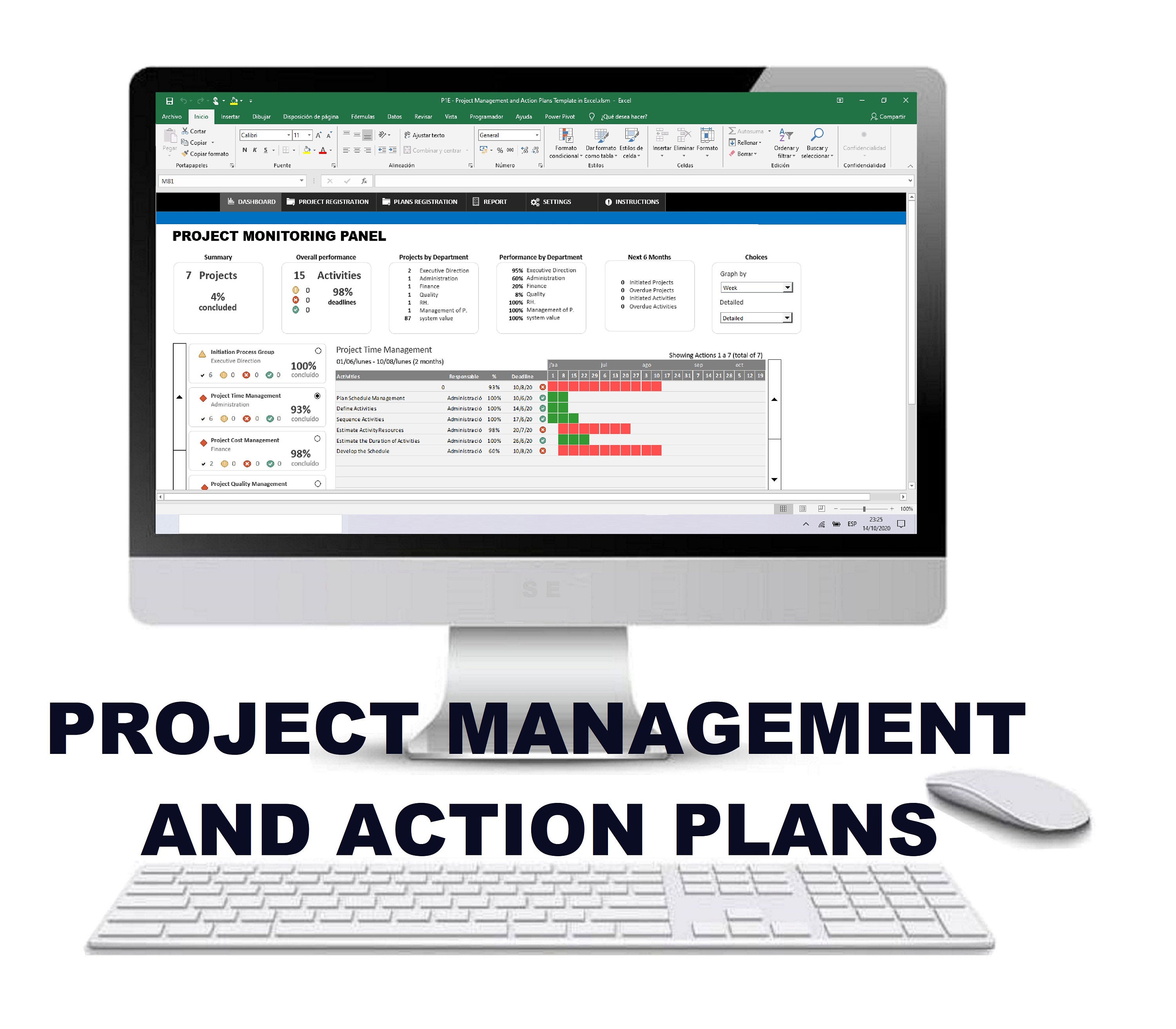 Project Management and Action Plans Template in Excel - Etsy
