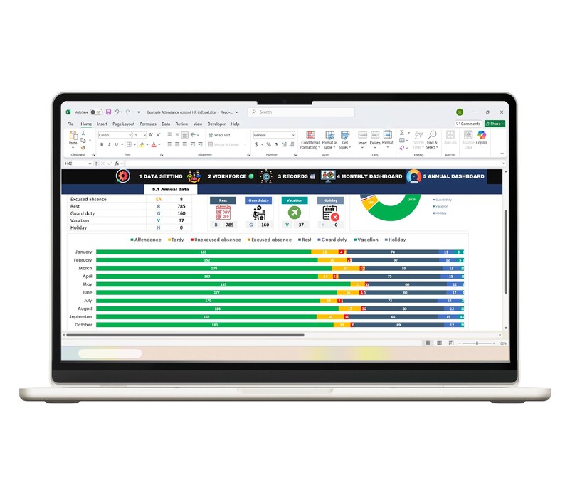 Excel Attendance Tracker: Employee Attendance Sheet Template (digital ...
