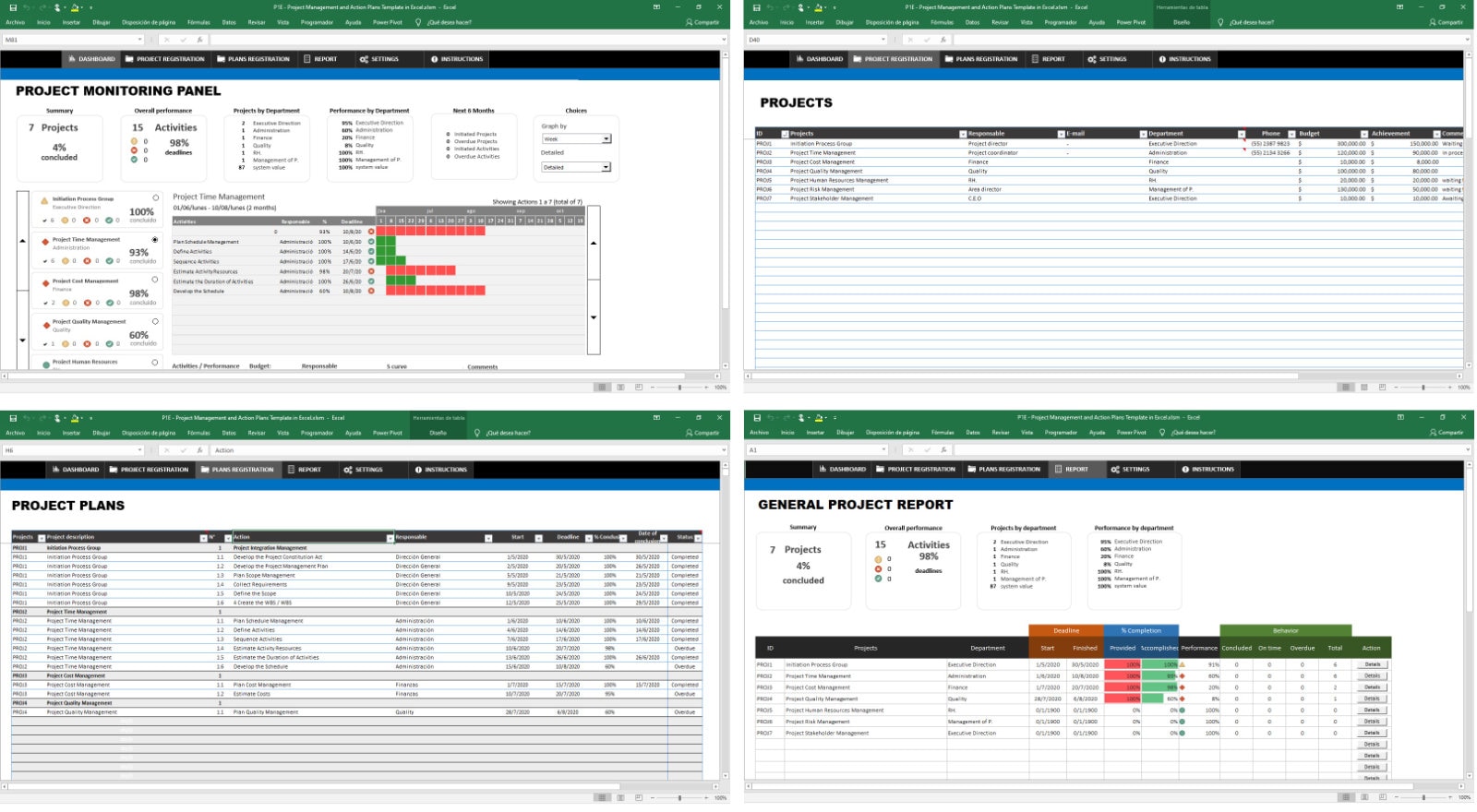 7 Pack Professional Excel Templates - Etsy