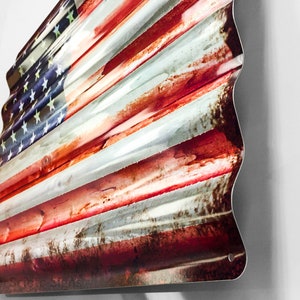 24 Inch Rustic American Flag Metal Sign - Etsy