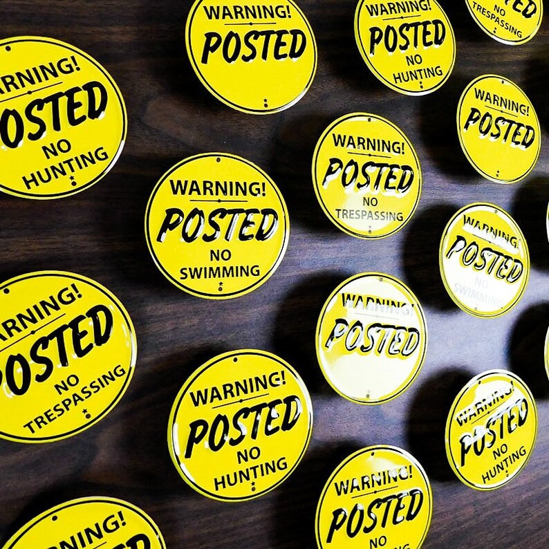 Warning Button Metal Sign - Etsy