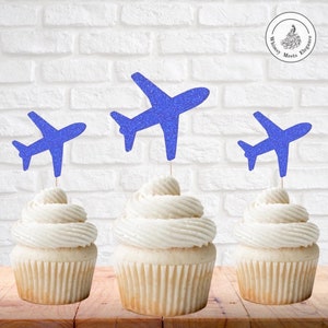 Airplane Cupcake Topper Plane Topper Travel Topper | Etsy