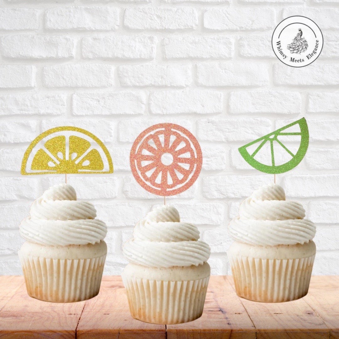 Citrus Slice Cupcake Toppers, Summer Cupcake Toppers, Fruit Cupcake ...