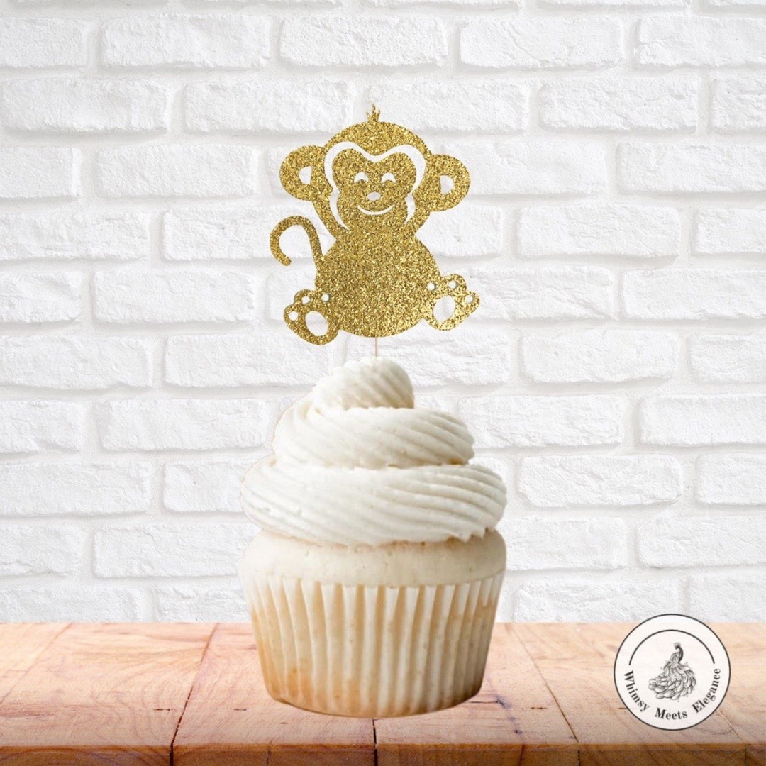 Monkey Cupcake Toppers, Animal Cupcake Topper, Safari Cupcake Topper ...