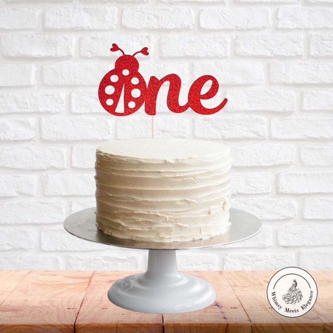 Ladybug One Cake Topper Ladybug Cake Topper First Birthday Cake Topper ...