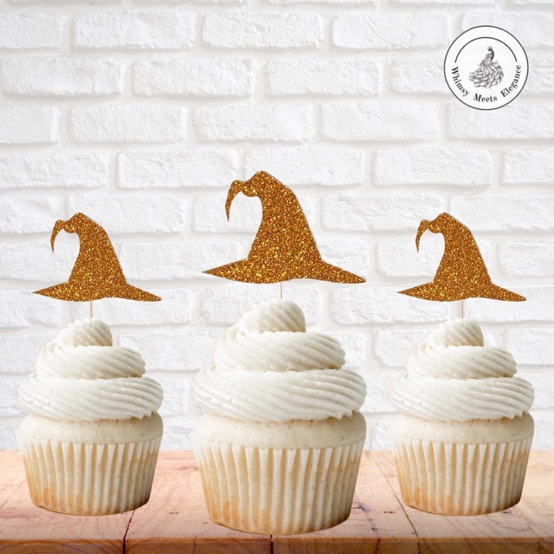 Witch Hat Cupcake Toppers Witch Toppers Halloween Toppers Halloween ...