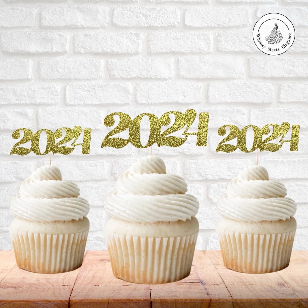 2024 Cupcake Toppers, New Year's Eve Cupcake Toppers, Graduation ...