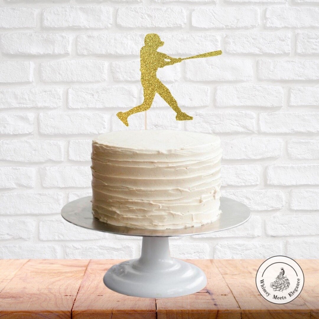 Baseball Player Swinging Bat Cake Topper - Baseball Cake Topper ...