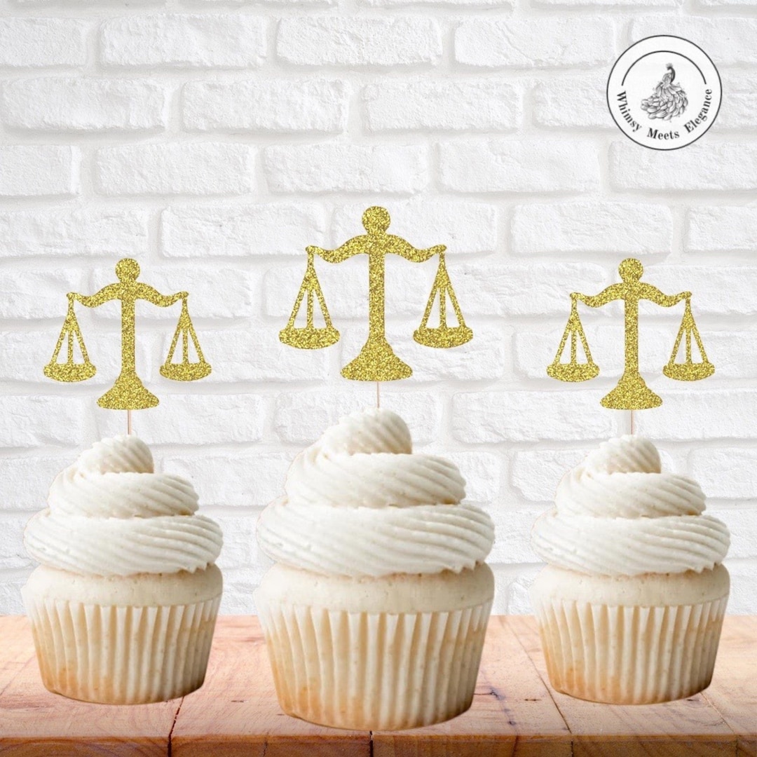 Scales of Justice Cupcake Topper, JD Cupcake Toppers, Juris Doctor ...