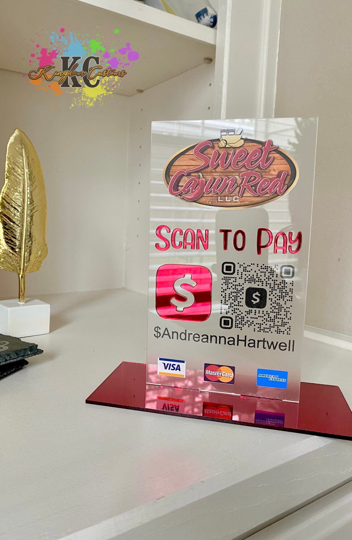 Rectangle Acrylic Payment Option Sign Cashapp Scan Me Scan - Etsy