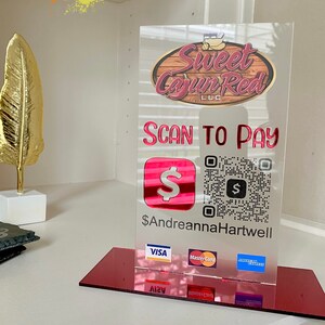 Rectangle Acrylic Payment Option Sign, Cashapp, Scan Me, Scan to Pay ...