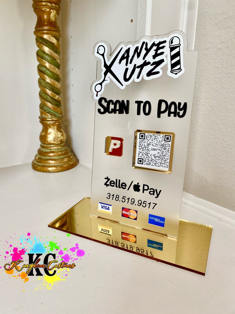 Rectangle Acrylic Payment Option Sign Cashapp Scan Me Scan - Etsy