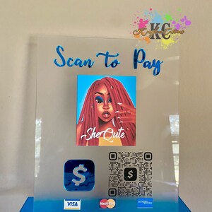 Rectangle Acrylic Payment Option Sign, Cashapp, Scan Me, Scan to Pay ...