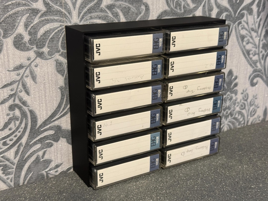 VHS-C Video Cassette Storage Rack (holds 12) - Modular & Wall Mountable ...