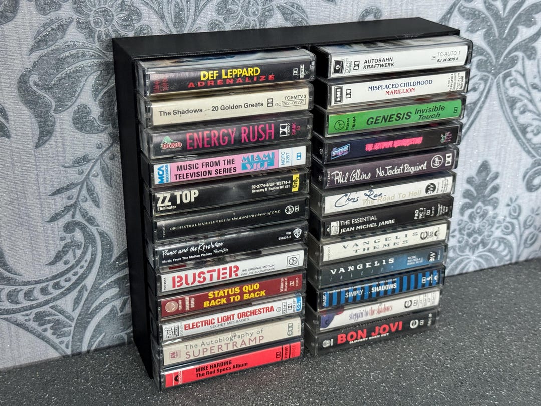Cassette Tape Storage Rack (holds 24) - Modular & Wall Mountable - for ...