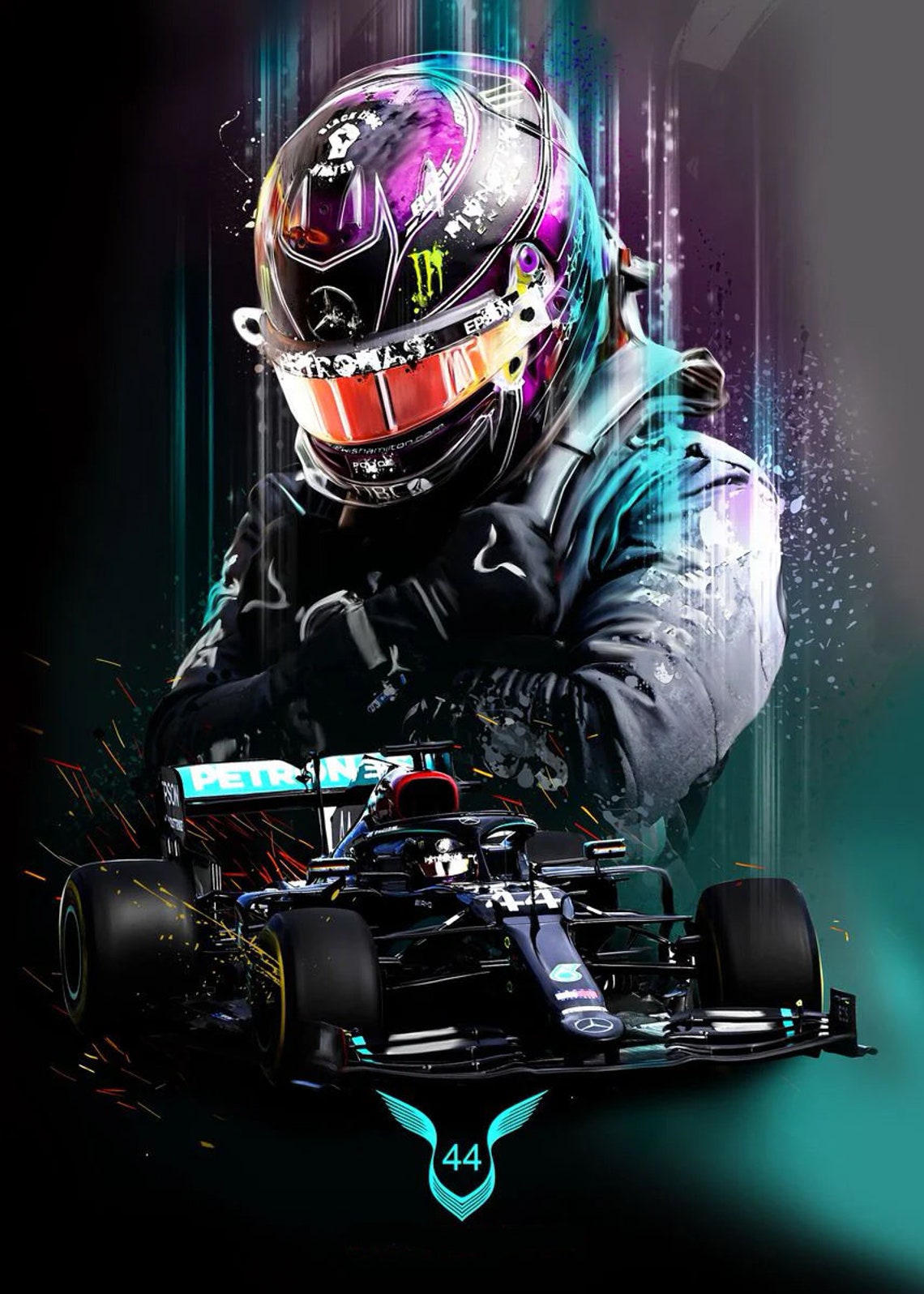 Poster di Lewis Hamilton Lewis Hamilton Gloss Poster 17x 24 | Etsy