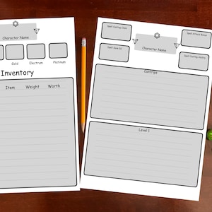 DND Character Sheet PDF Printable File Digital Download Dyslexia ...