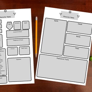 DND Character Sheet PDF Printable File Digital Download Dyslexia ...