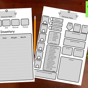 DND Character Sheet PDF Printable File Digital Download Dyslexia ...