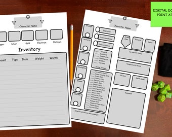 DND Dyslexia Character Sheet PDF Printable File Digital Download - Etsy