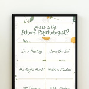 School Psychologist Office Sign, Where is the School Psychologist? Door ...