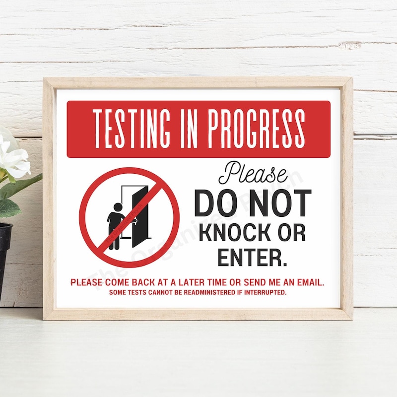Testing in Progress Sign - Etsy
