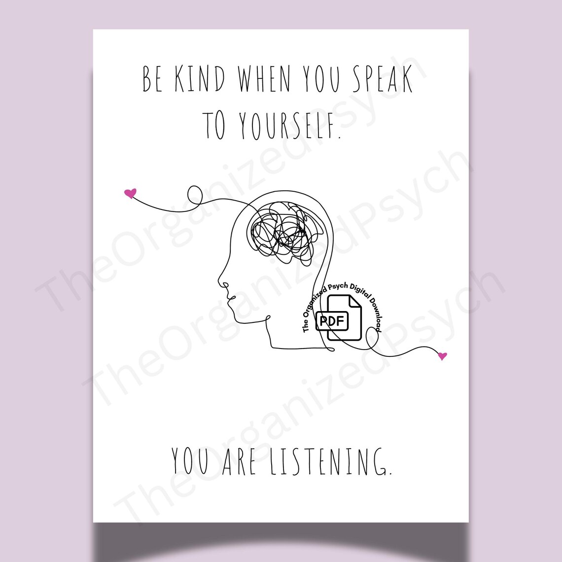 Gentle Reminders, CBT Wall Art, Be Kind When You Speak to Yourself ...