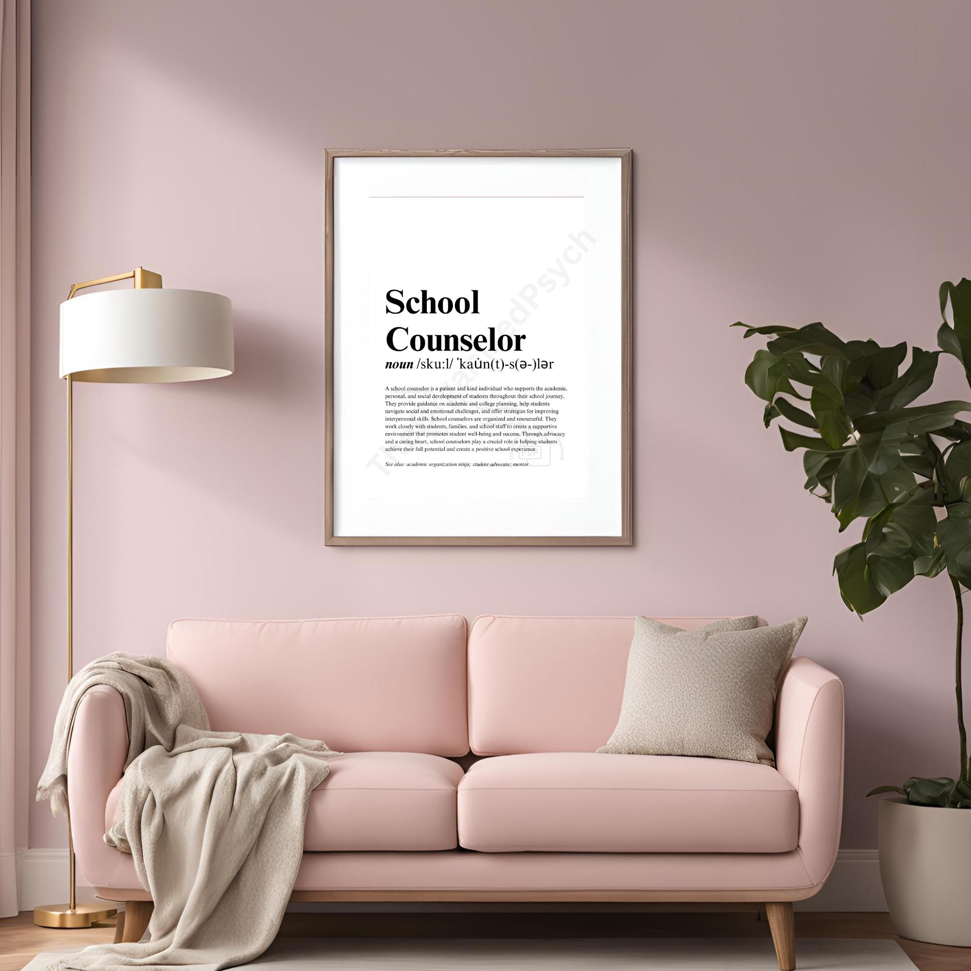 School Counselor Office Decor, School Counselor Definition Sign, School ...