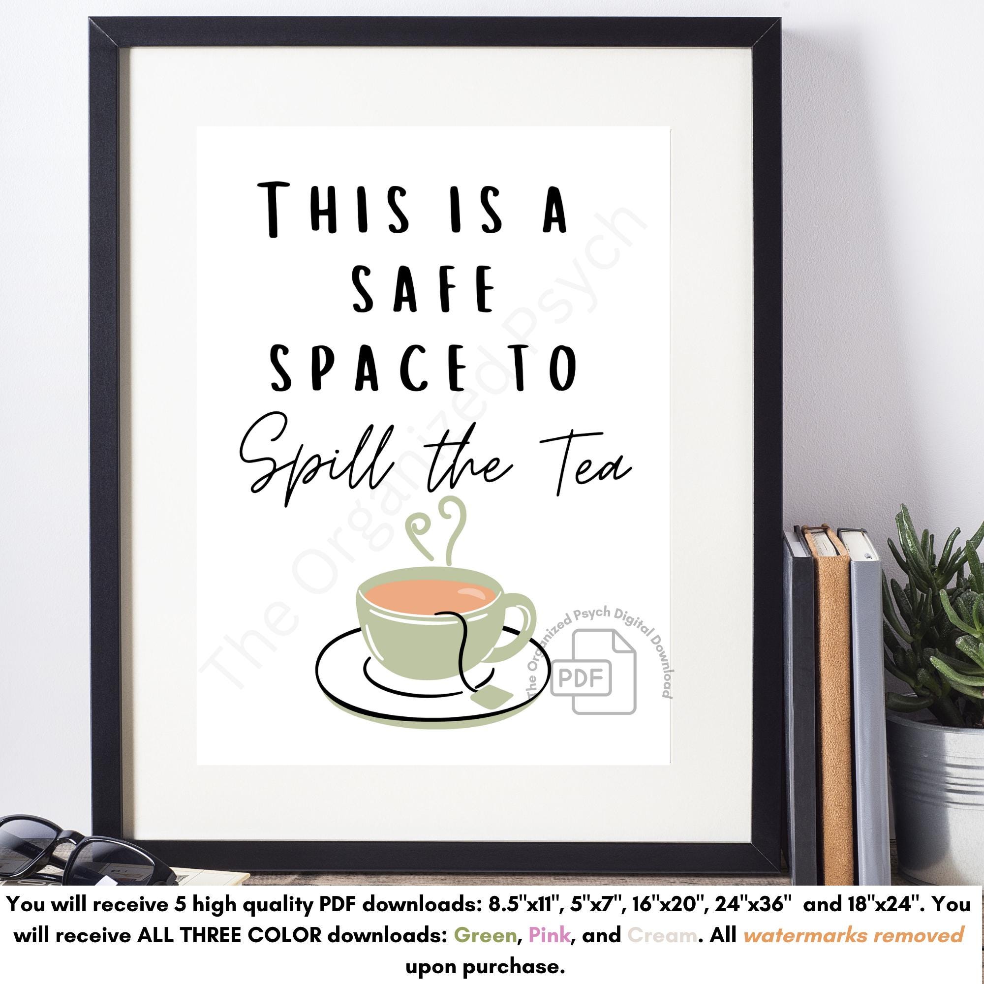 This is a Safe Space to Spill the Tea Sign, School Confidentiality Sign ...