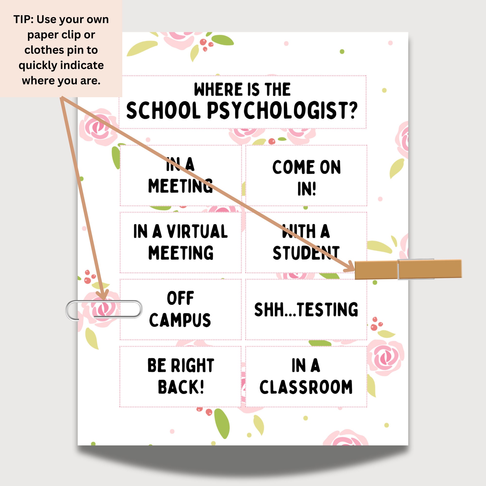 School Psychologist Door Sign Printable – “where is the School ...