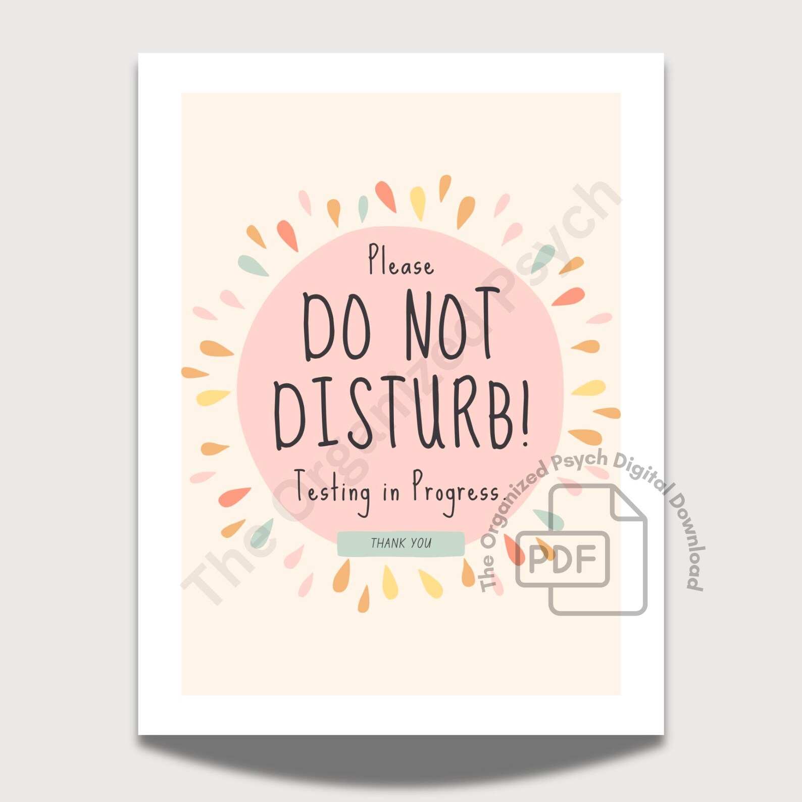 Do Not Disturb Door Sign, Testing in Progress Sign, SPED Testing Sign ...