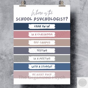 Where is the School Psychologist? Door Sign, School Psychologist Office ...