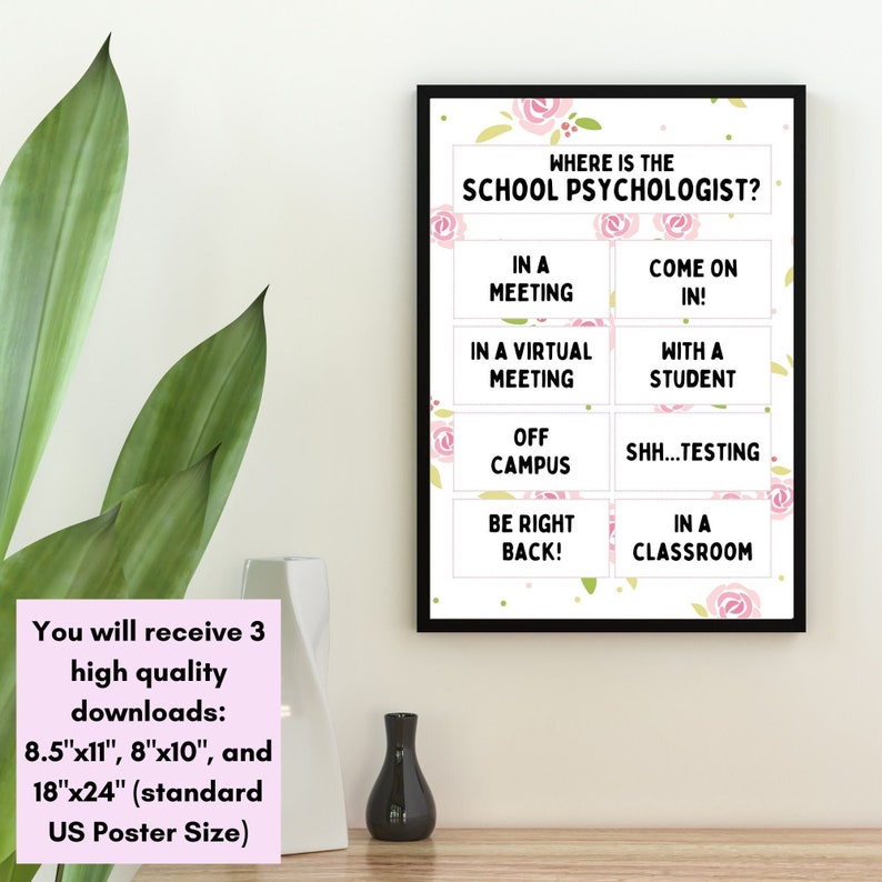 School Psychologist Office Sign – Location Options Printable (digital ...