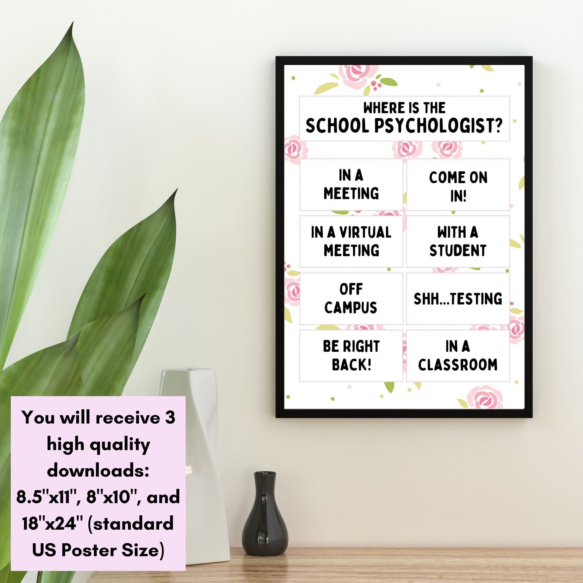 School Psychologist Door Sign Printable – “where is the School ...