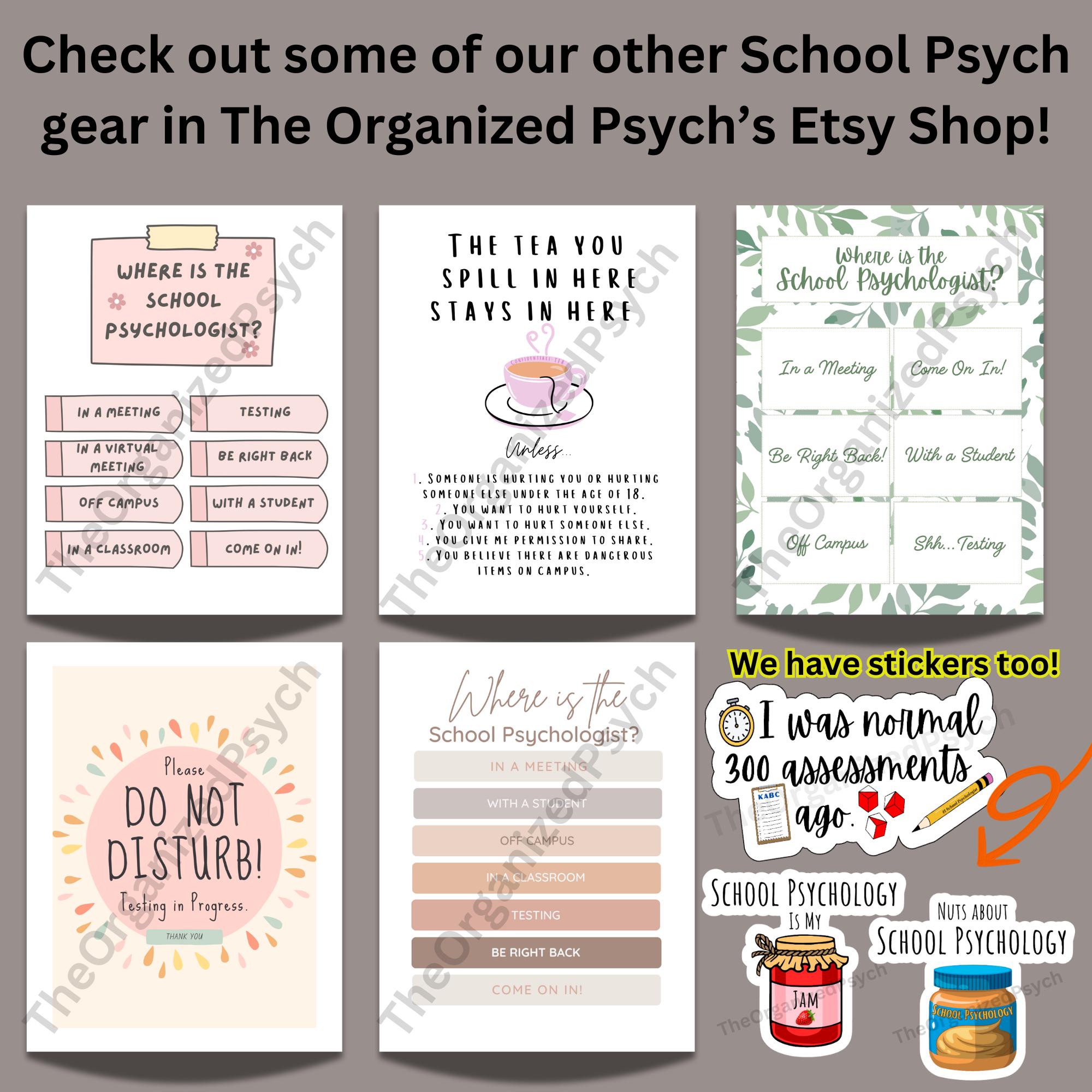 School Psychologist Door Sign, Where is the School Psychologist Sign ...