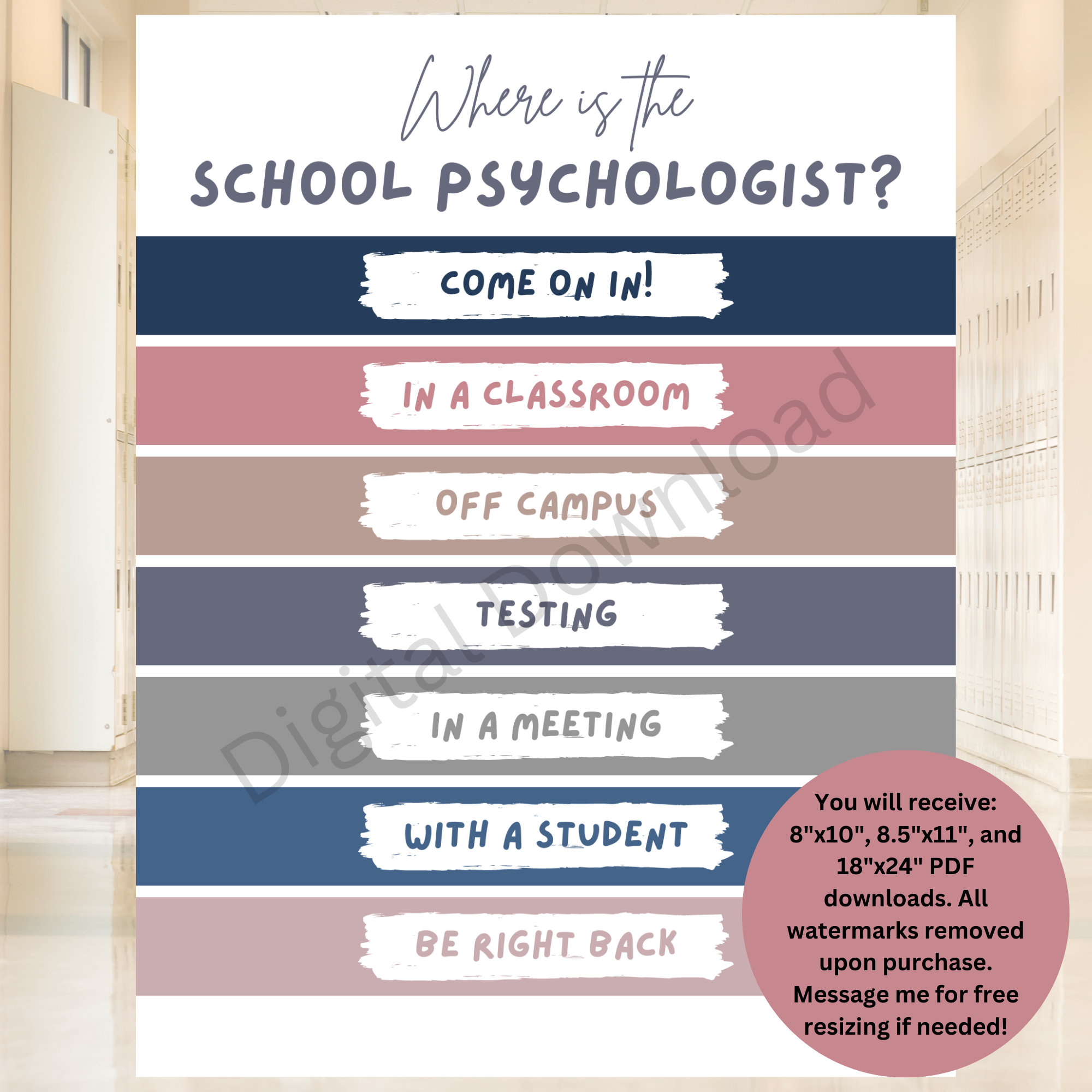 Where is the School Psychologist? Door Sign, School Psychologist Office ...