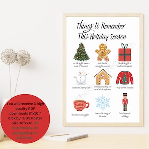 Christmas Mental Health Poster Print, Self Care Reminders for the ...