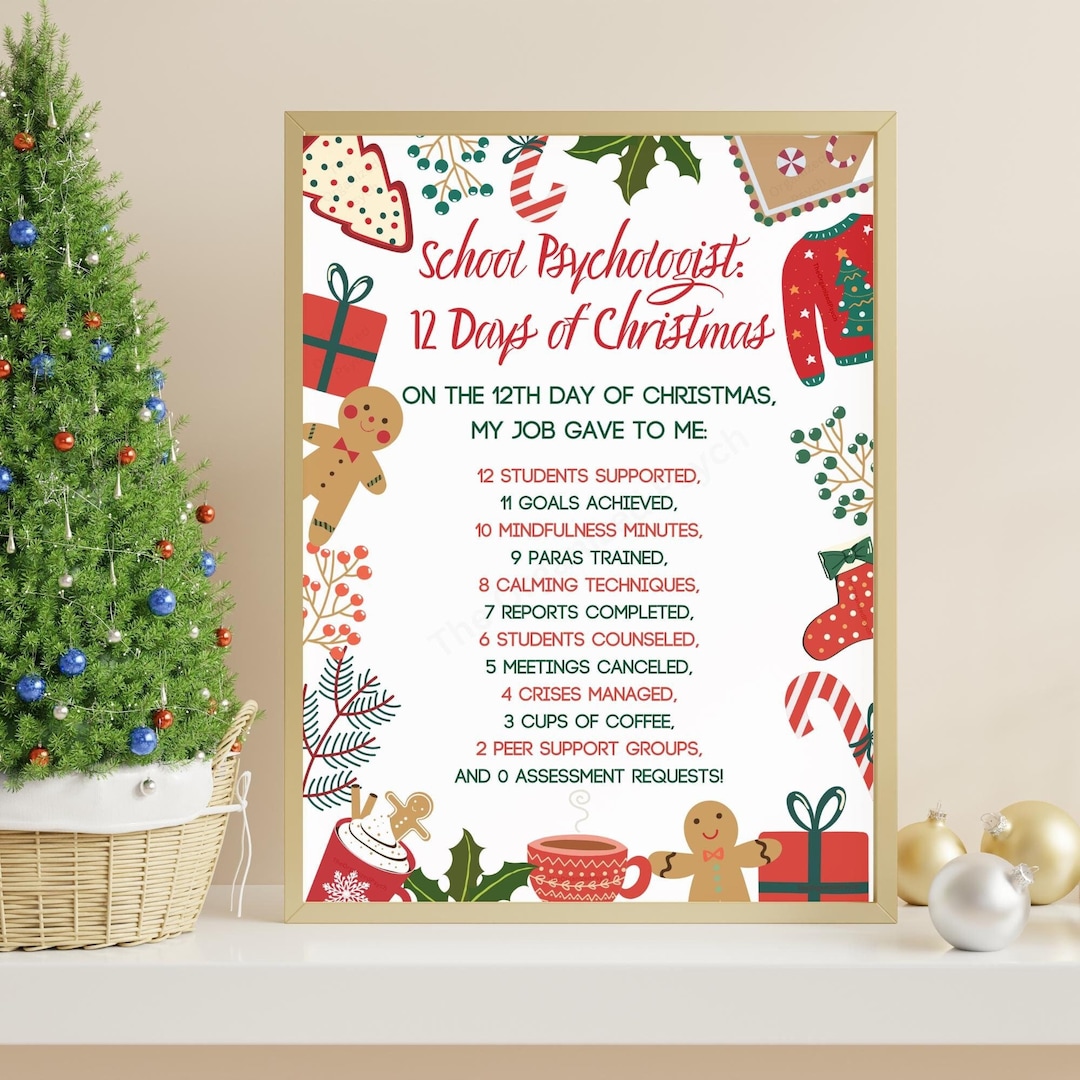 School Psych Christmas Poster, School Psychologist Christmas Decor ...