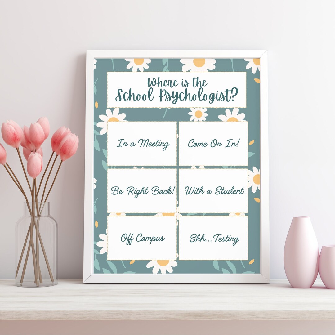 Where is the School Psychologist Door Sign, School Psych Office Door ...