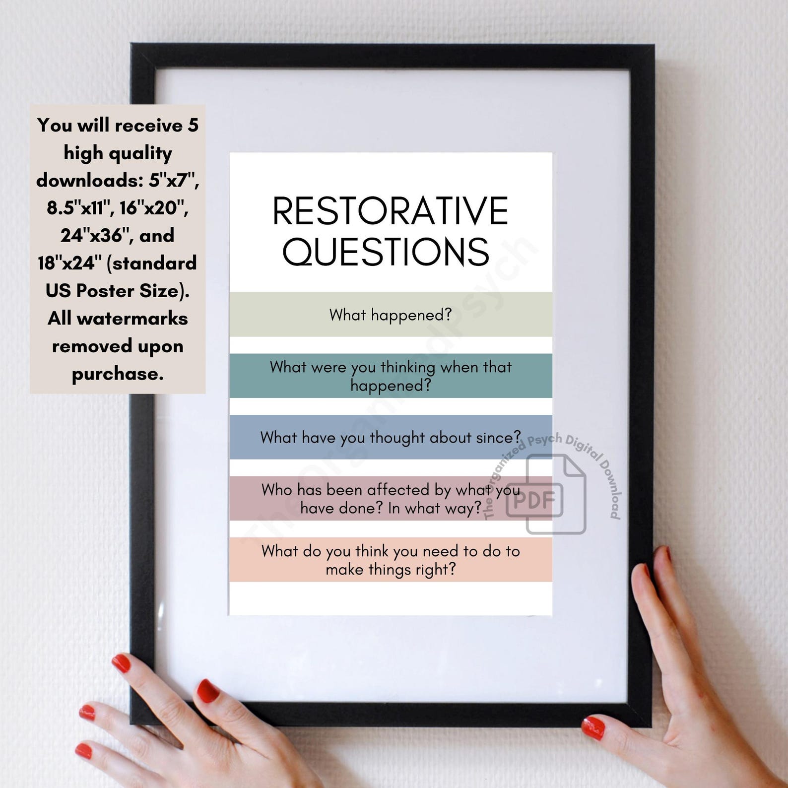 Restorative Justice Questions Sign, School Restorative Justice ...
