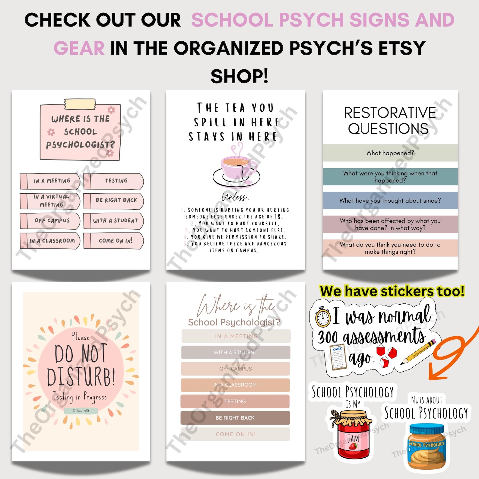 Where is the School Psychologist Door Sign, School Psych Office Door ...