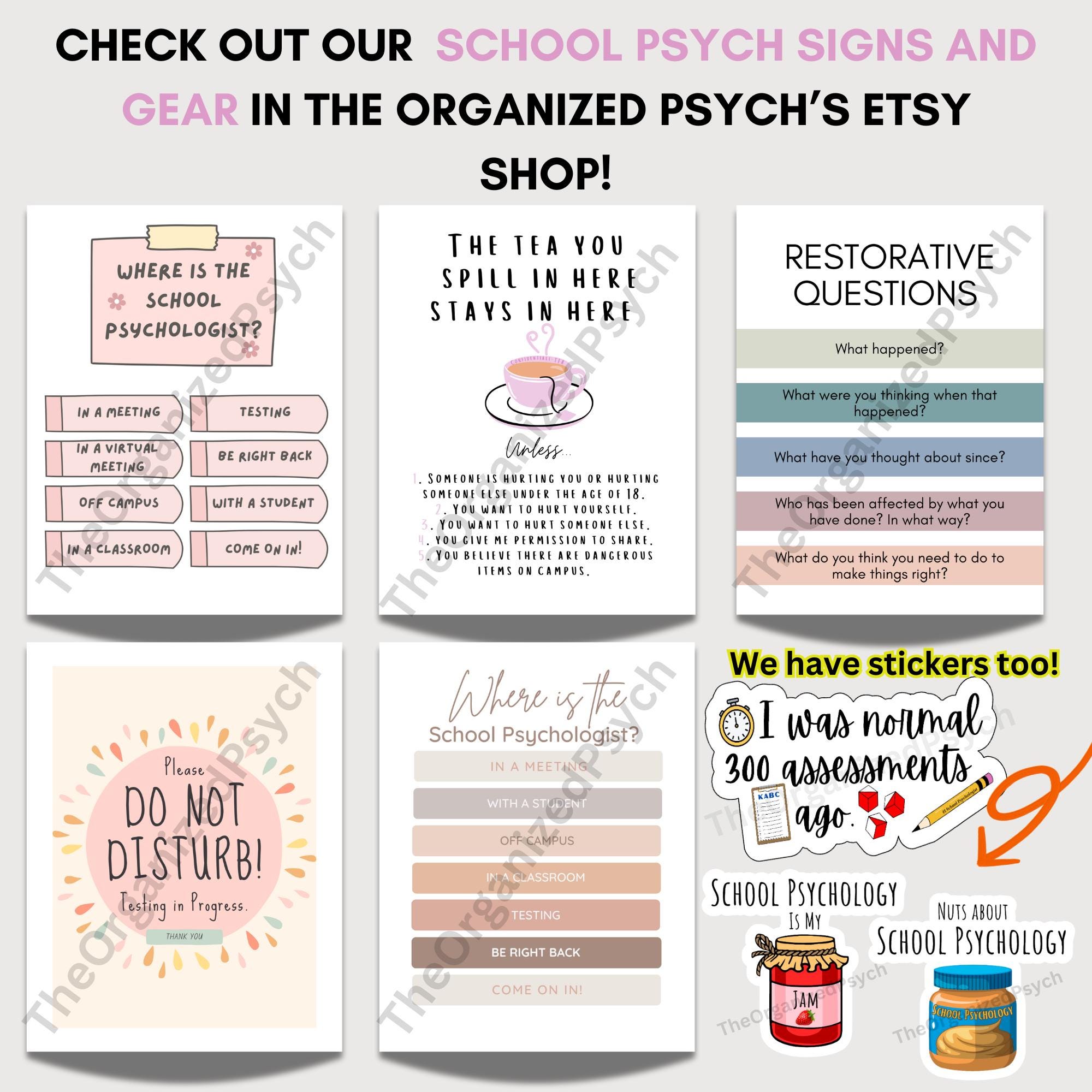 Where is the School Psychologist Door Sign, School Psych Office Door ...