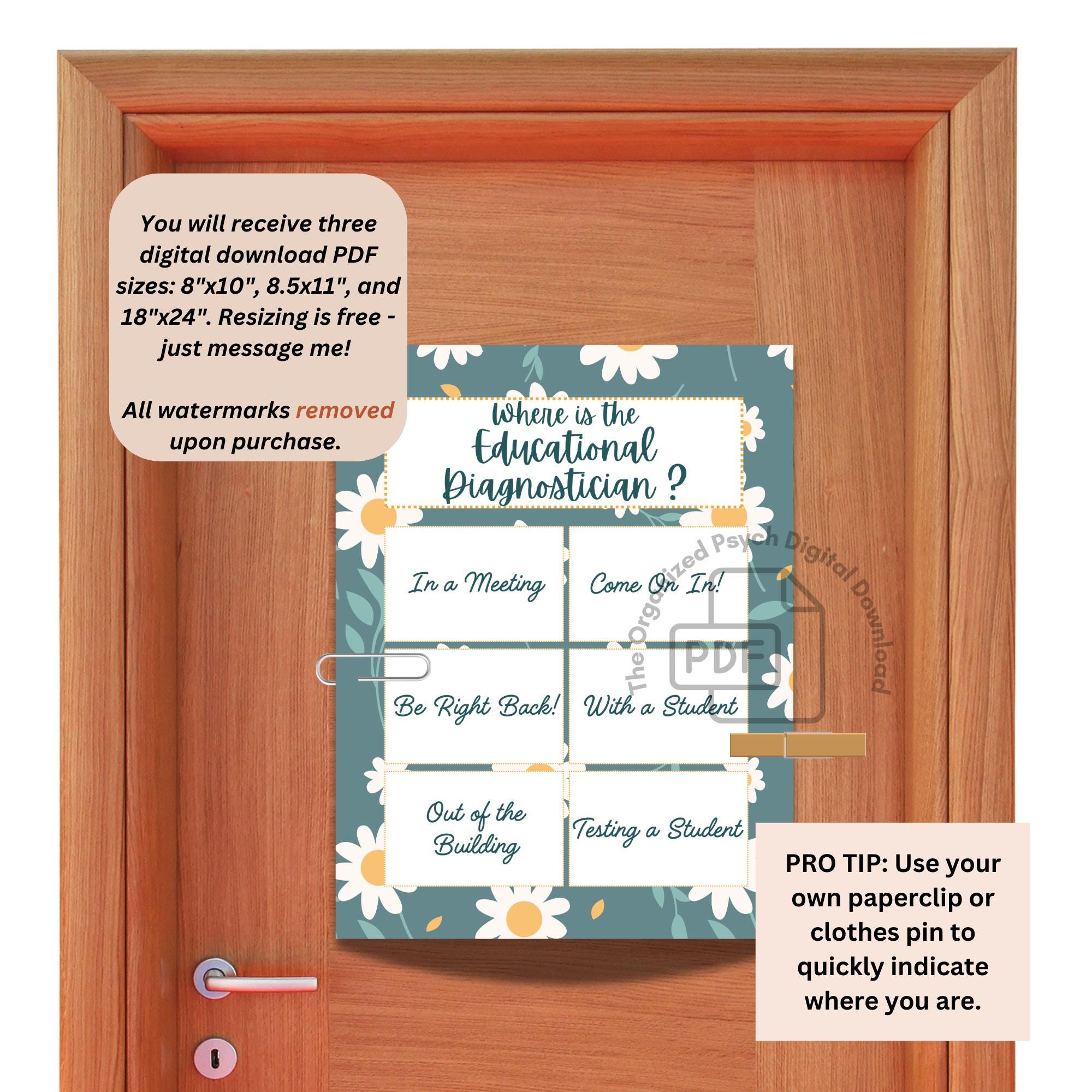 Educational Diagnostician Office Decor Door Sign, Where is the ...