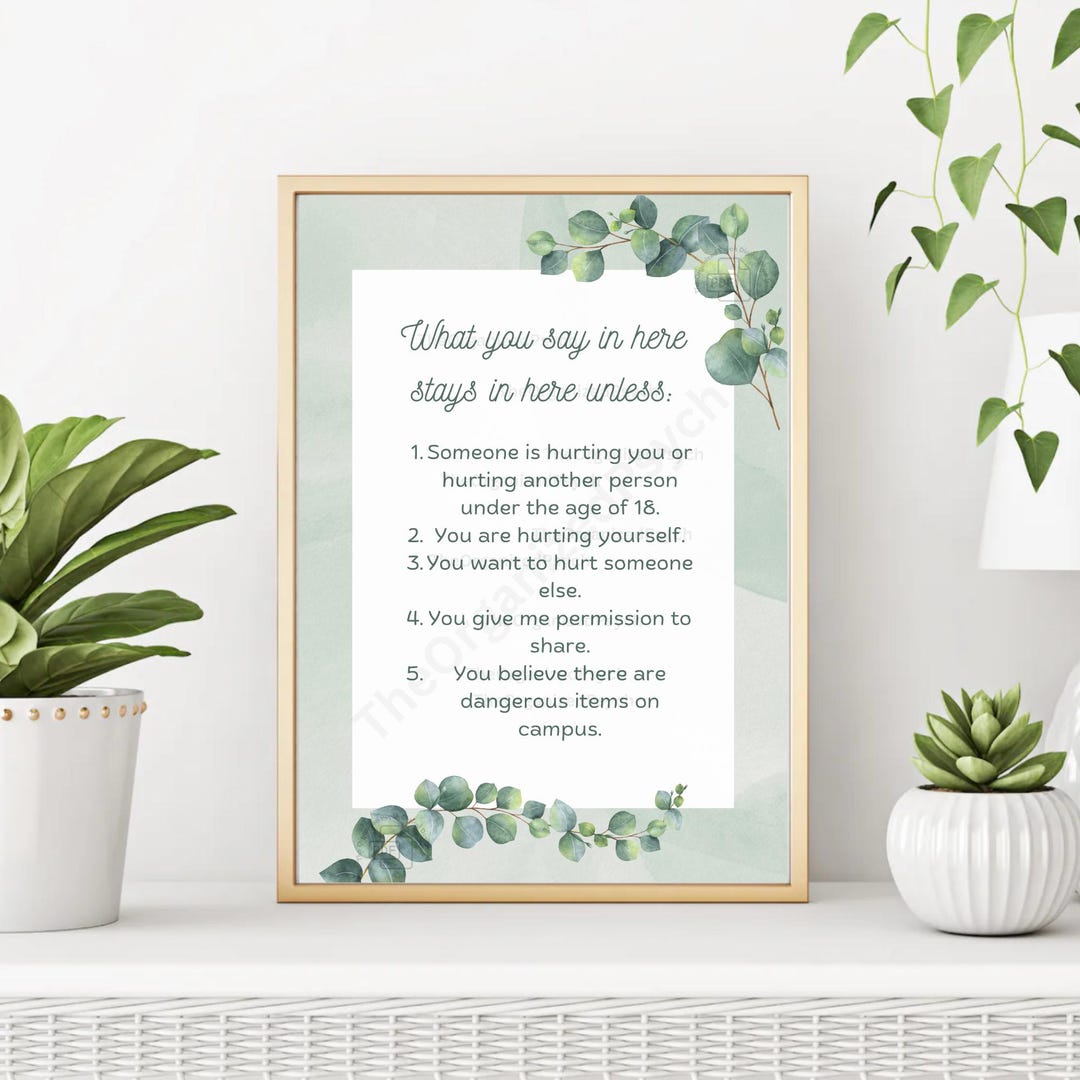 Limits of Confidentiality Sign, Confidentiality Policy for School ...