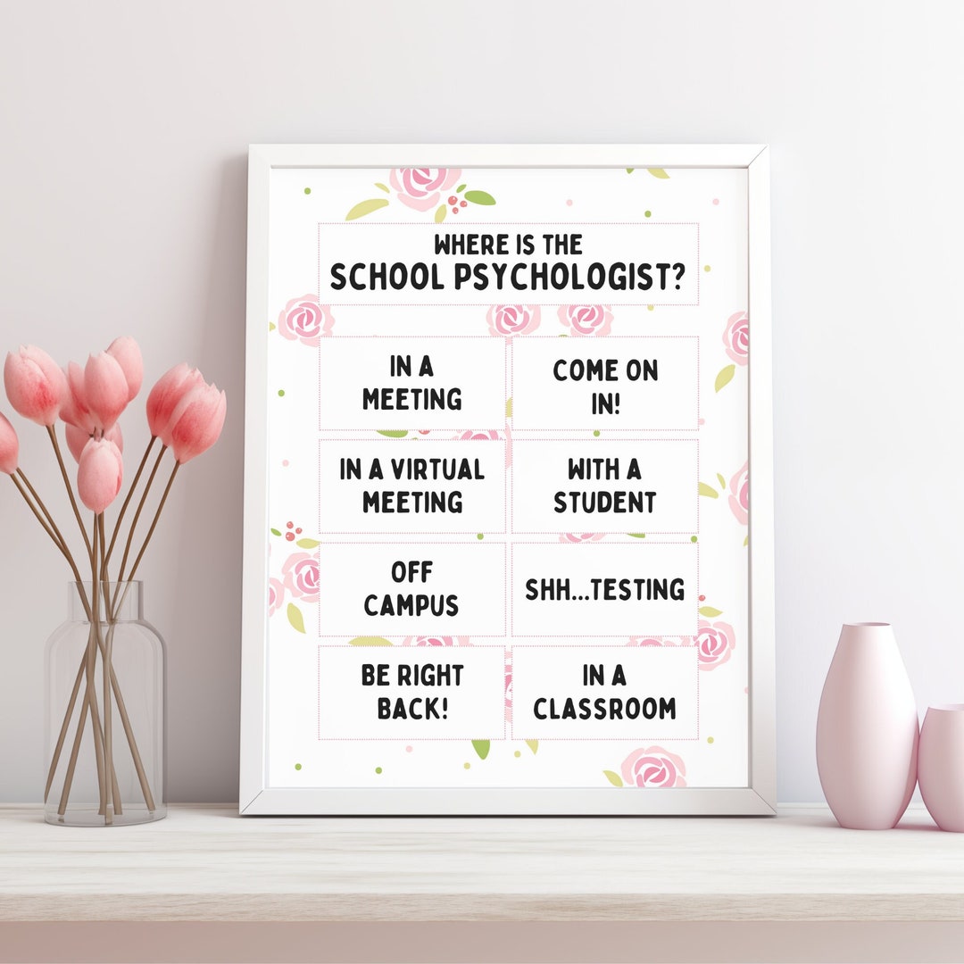 School Psychologist Door Sign Printable – “where is the School ...