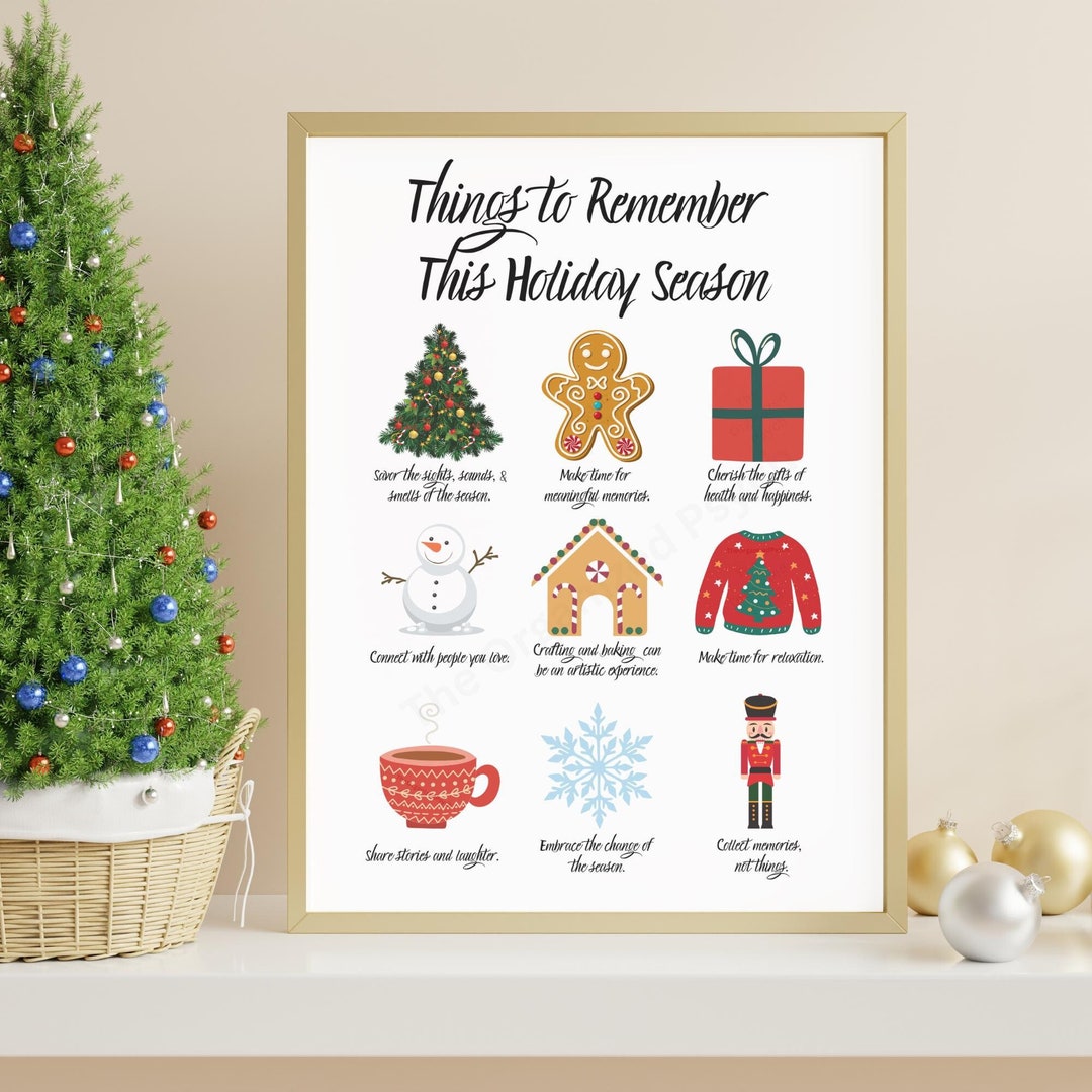 Christmas Mental Health Poster Print, Self Care Reminders for the ...