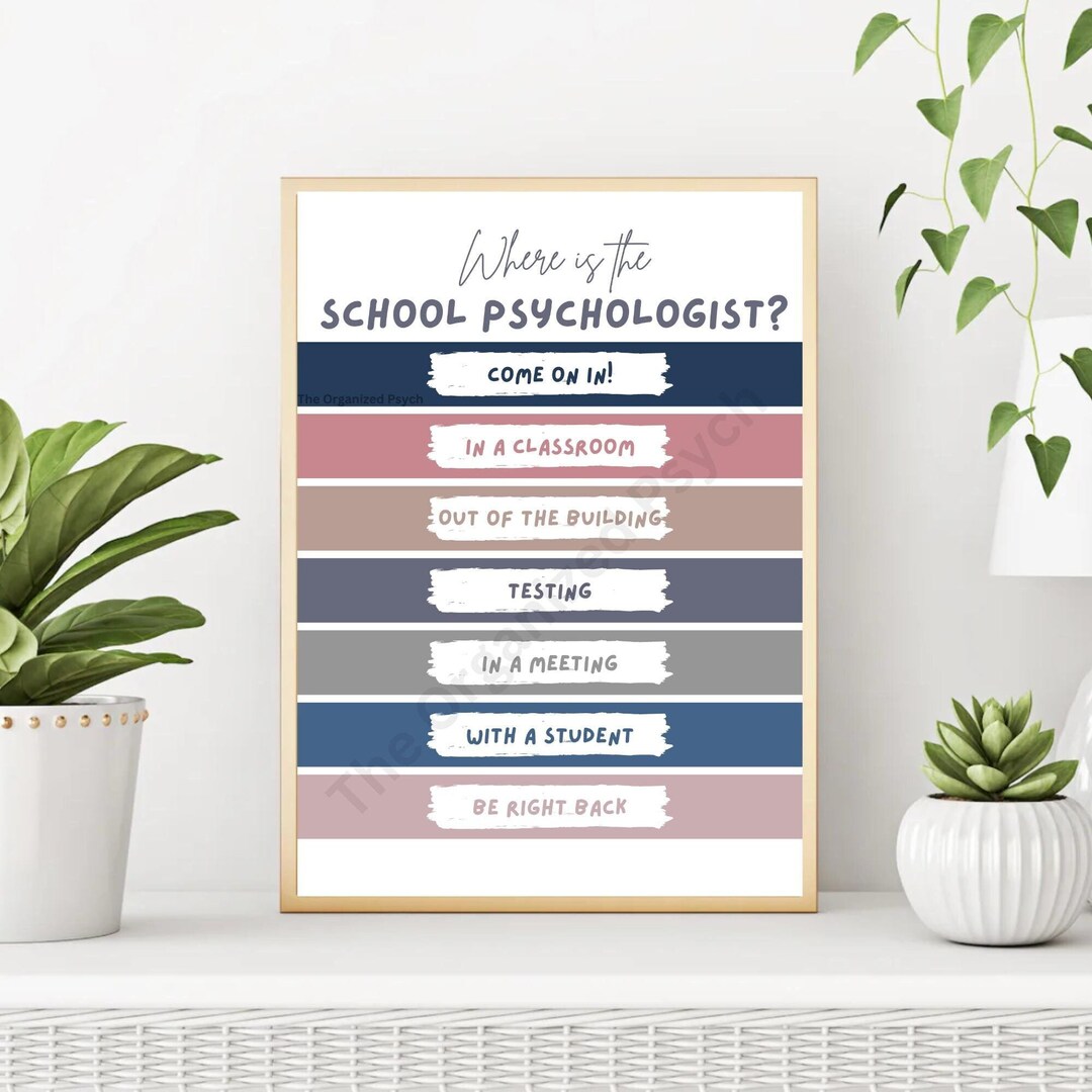 Where is the School Psychologist, School Psychologist Door Sign, School ...